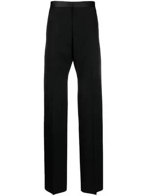 Givenchy Satin-trim Straight-cut Tailored Trousers - Black