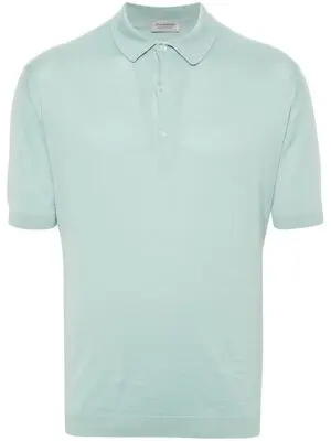 John Smedley Adrian Fine-knit Polo Shirt - Green
