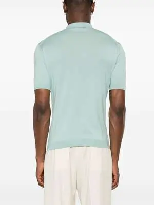 John Smedley Adrian Fine-knit Polo Shirt - Green