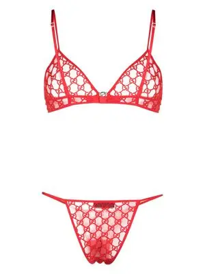 Gucci Gg Semi-sheer Lingerie Set