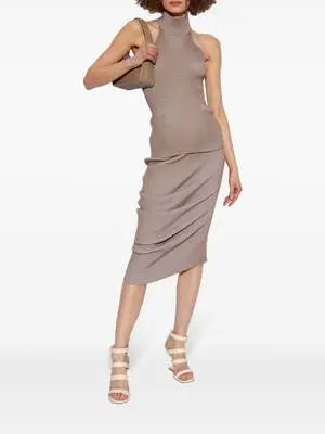 Fendi Rib-knit Wool Pencil Skirt