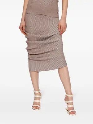 Fendi Rib-knit Wool Pencil Skirt