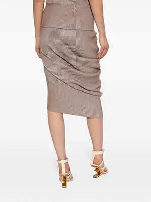 Fendi Rib-knit Wool Pencil Skirt