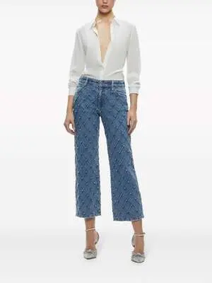 Alice + Olivia Weezy Quilted Cropped Jeans