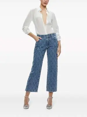 Alice + Olivia Weezy Quilted Cropped Jeans