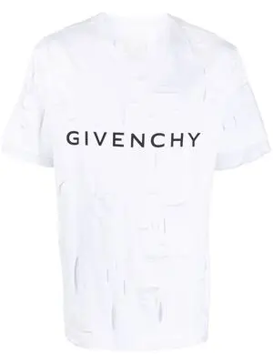 Givenchy Logo-print Distressed Cotton T-shirt