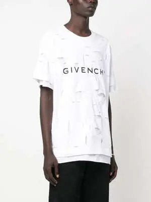 Givenchy Logo-print Distressed Cotton T-shirt