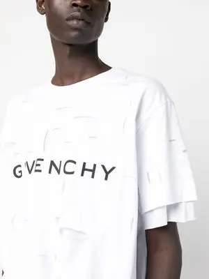 Givenchy Logo-print Distressed Cotton T-shirt