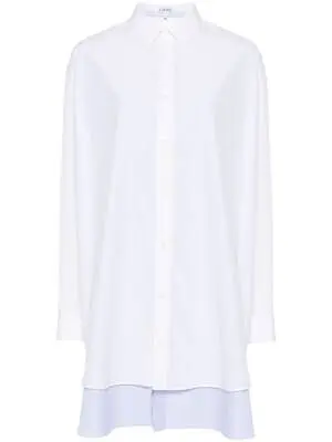 Loewe Layered Poplin Shirt Dress - White