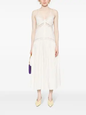 TWINSET Floral-embroidered Midi Dress
