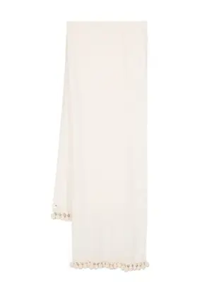 Max Mara Pompom-detail Scarf - Neutrals