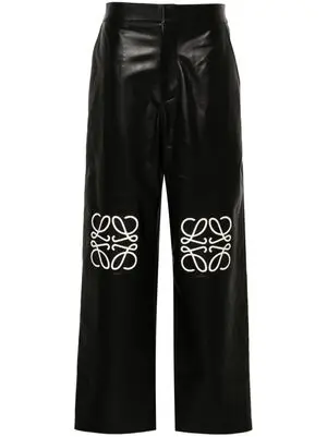 Loewe Anagram-motif Leather Palazzo Pants