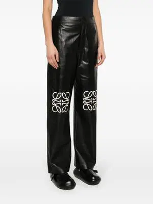 Loewe Anagram-motif Leather Palazzo Pants