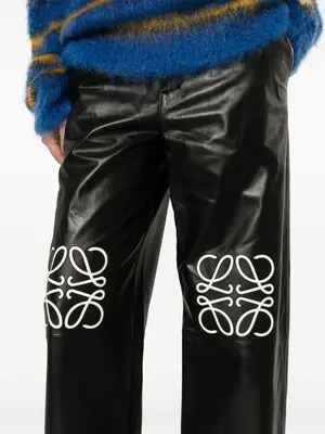 Loewe Anagram-motif Leather Palazzo Pants