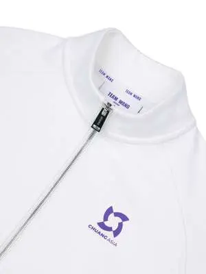 TEAM WANG DESIGN Logo-print Zipped Track Jacket - White