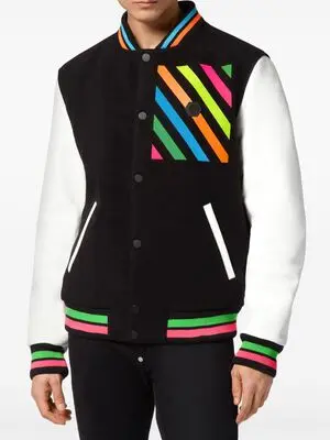 Philipp Plein Logo-appliqué Wool Varsity Jacket