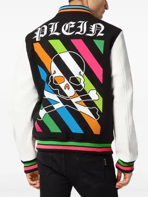 Philipp Plein Logo-appliqué Wool Varsity Jacket