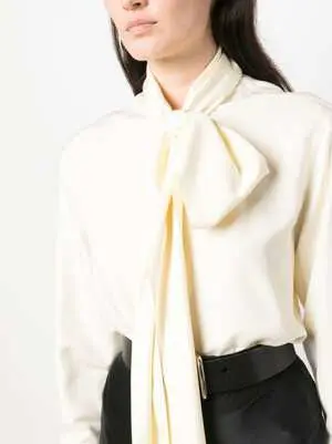 Givenchy Pussy-bow Silk Blouse - Neutrals