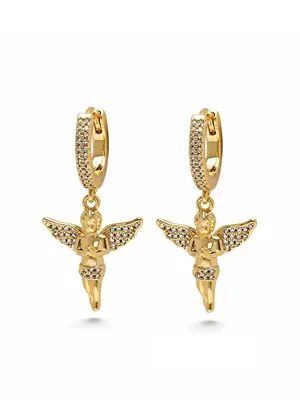 NIALAYA JEWELRY Plated Angel Huggie Earrings - Gold