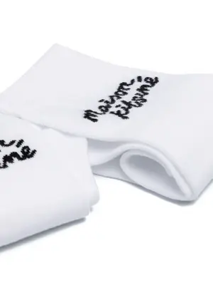 Maison Kitsuné Handwriting Logo Socks