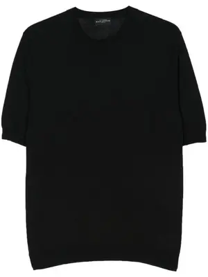 BALLANTYNE Knitted Cotton T-shirt - Black