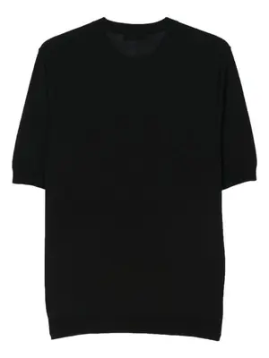BALLANTYNE Knitted Cotton T-shirt - Black