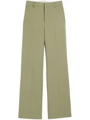 AMI Paris High-waisted Flared Trousers - Green