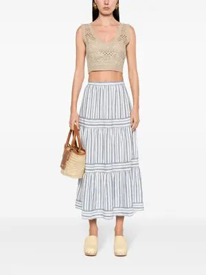 Polo Ralph Lauren Striped A-line Midi Skirt
