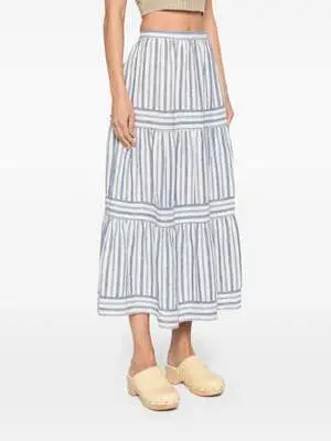 Polo Ralph Lauren Striped A-line Midi Skirt