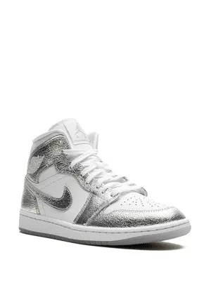 JORDAN Air 1 Mid Se Metallic Silver Sneakers - White