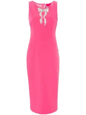 NISSA Crystal-embellished Crepe Midi Dress - Pink