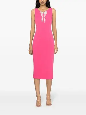 NISSA Crystal-embellished Crepe Midi Dress - Pink