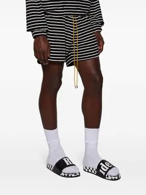 Rhude Logo-print Leather Slides