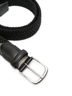 ERALDO Leather-trim Woven Belt - Black