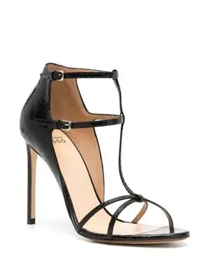 FRANCESCO RUSSO 105mm Snakeskin-effect Sandals
