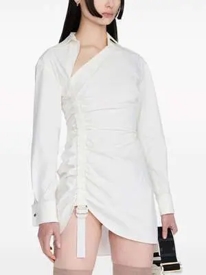 DION LEE Asymmetric Gathered Mini Dress