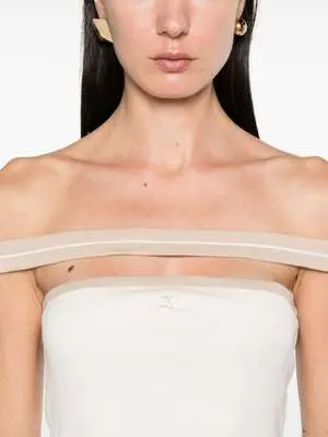 COURREGES Hyperbole Contrast Sleeveless Top - White