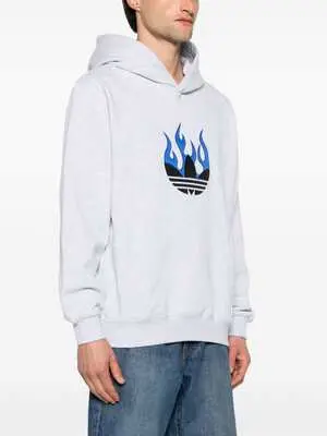 Adidas Flames Logo-patch Cotton Hoodie