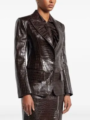 TOM FORD Snakeskin-effect Leather Blazer