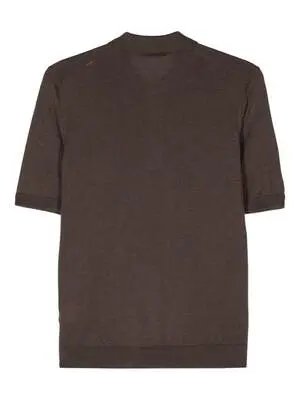 BARBA NAPOLI Short-sleeve Silk Polo Shirt