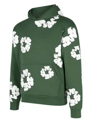 DENIM TEARS Wreath-print Hoodie - Green