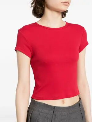 REFORMATION Muse Cropped T-shirt - Red