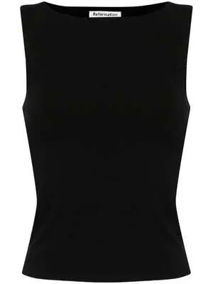 Sleeveless Boat Neck Tops