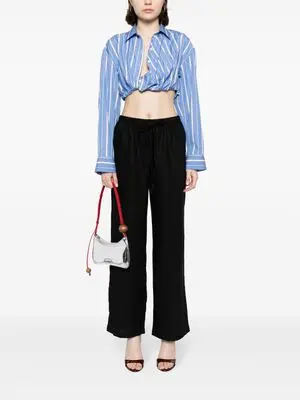 REFORMATION Olina Linen Trousers - Black