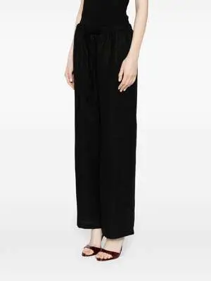 REFORMATION Olina Linen Trousers - Black