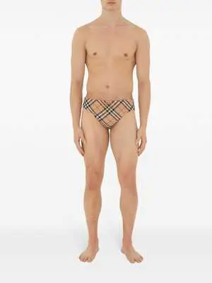 Burberry Check Swim Briefs - Neutrals