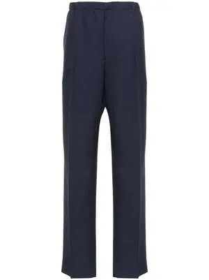 Fendi Virgin Wool Straight-leg Trousers - Blue