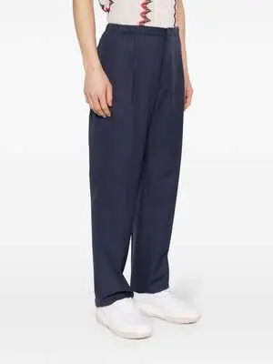 Fendi Virgin Wool Straight-leg Trousers - Blue