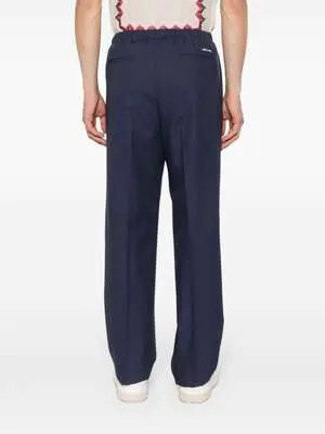 Fendi Virgin Wool Straight-leg Trousers - Blue