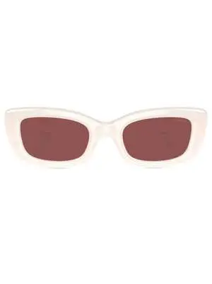 COACH® Logo-plaque Rectangle-frame Sunglasses - White